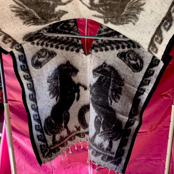 Jackets & Coats | Pancho Sarape Horses Cowboy Hats Aztec Edition | Poshmark